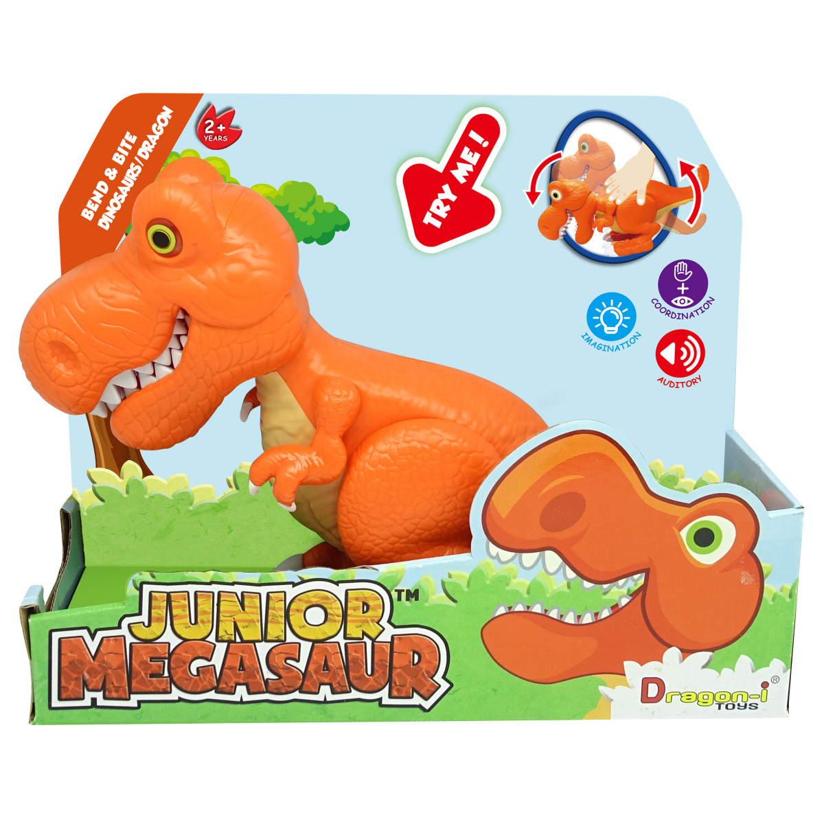 Dinozaur Junior T-Rex cu lumini si sunete - portocaliu - Bebestar